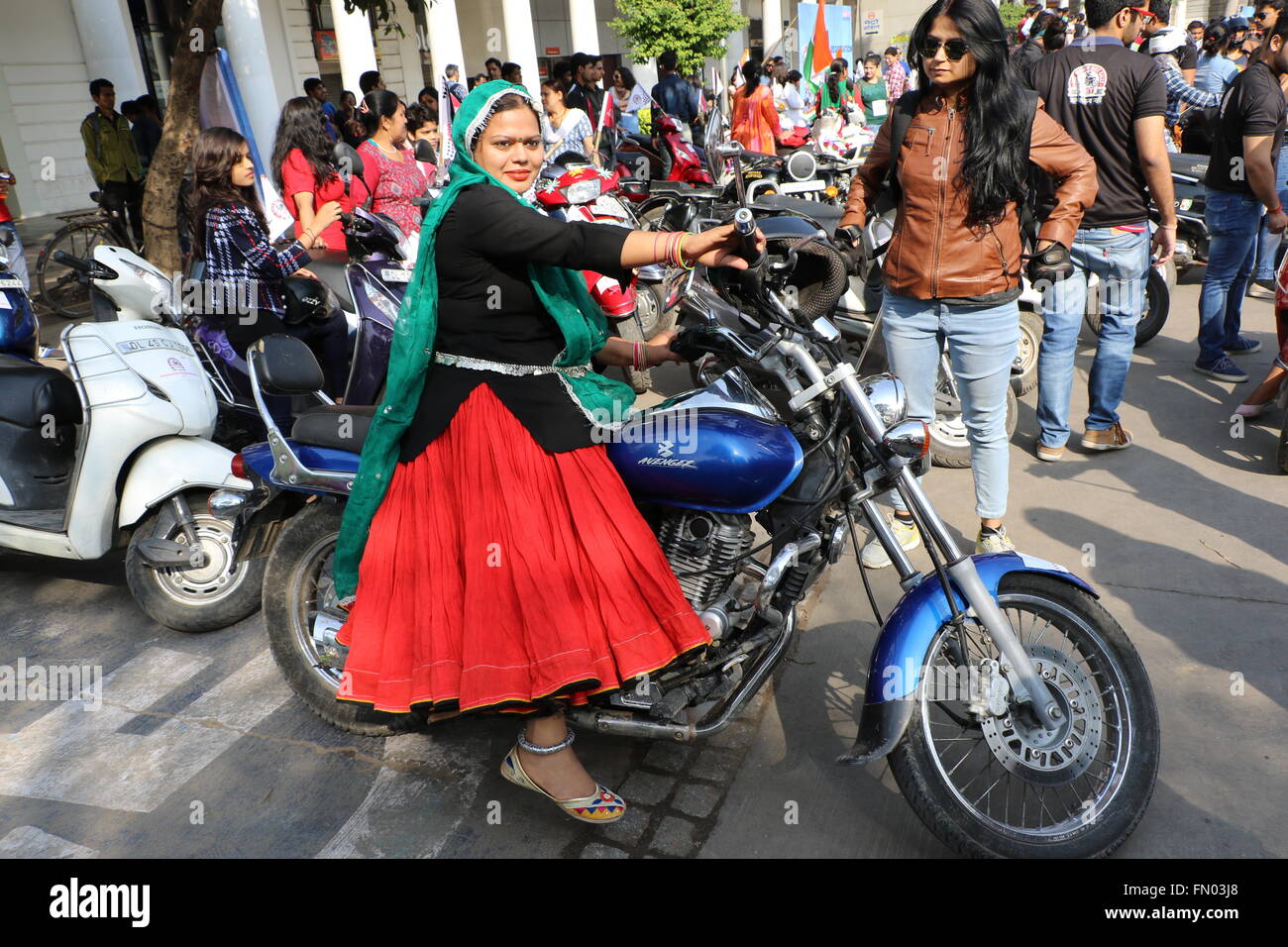 New Delhi, India. 13th March, 2016. All Women Bike Rally Credit: Mahesh ...
