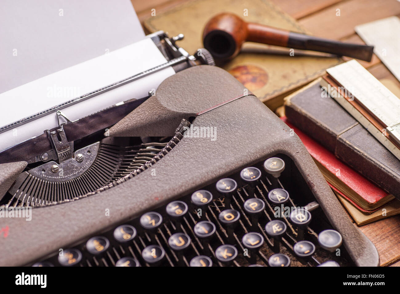 Details on antique typewriter. Vintage and retro Stock Photo - Alamy