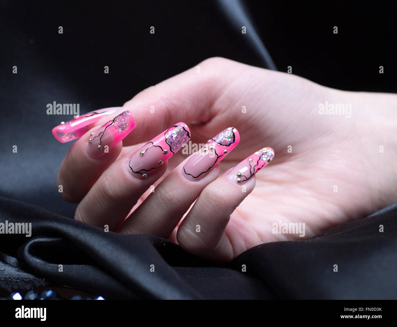 Manicured female hand Stock Photo - Alamy