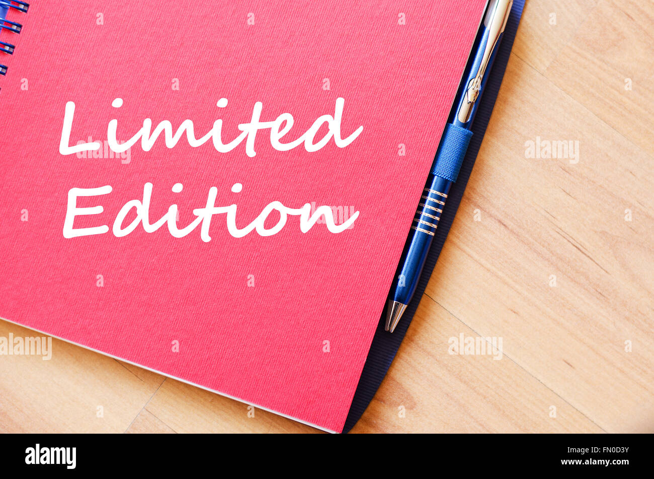 Limited edition text concept write on notebook with pen Stock Photo - Alamy