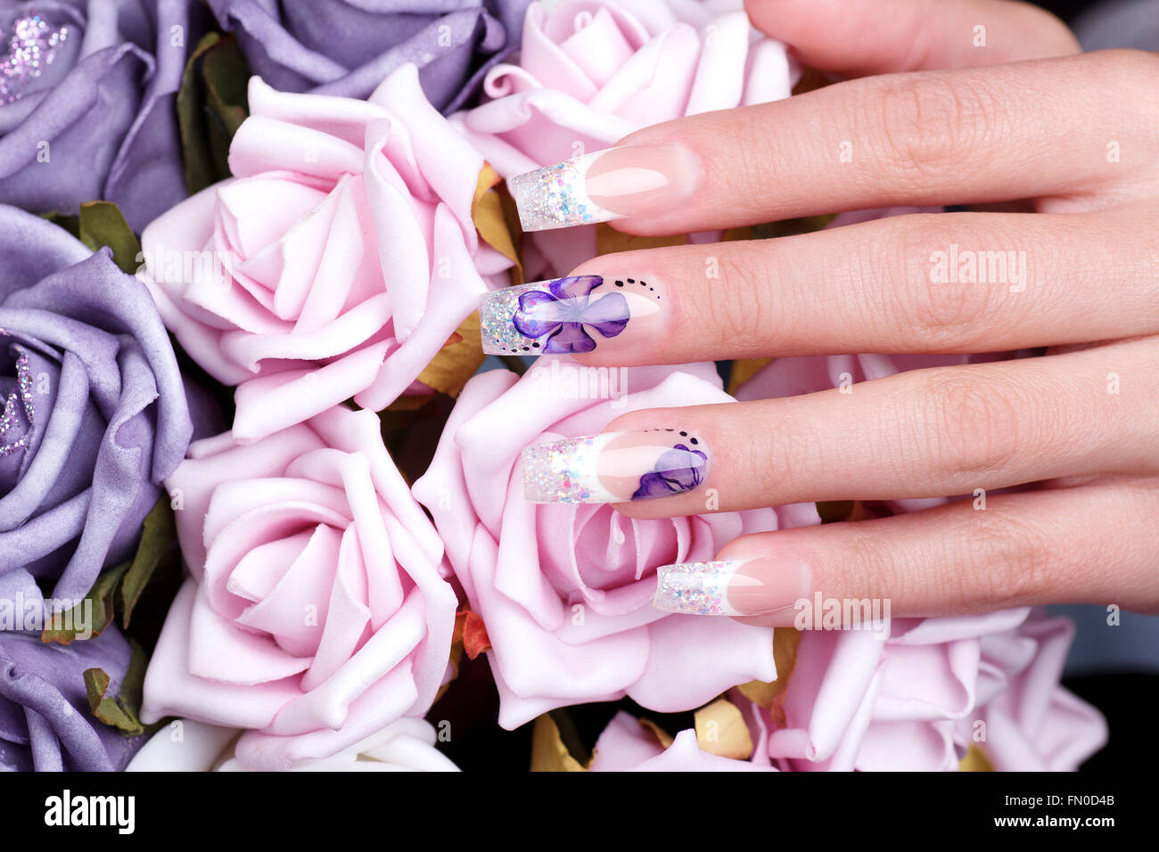 Manicured female hand Stock Photo - Alamy