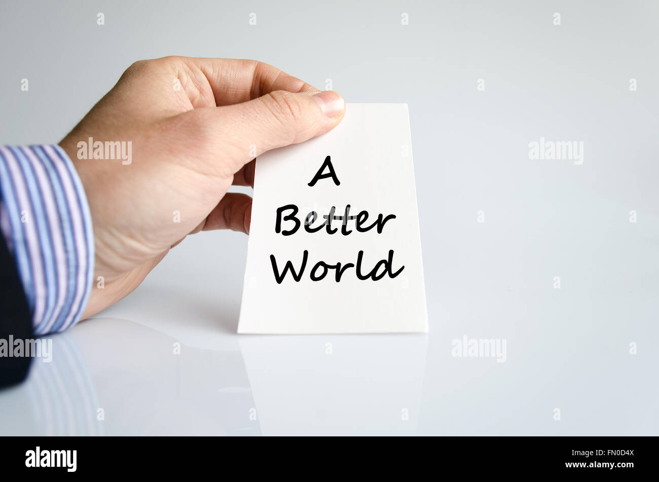 A better world text concept isolated over white background Stock Photo ...