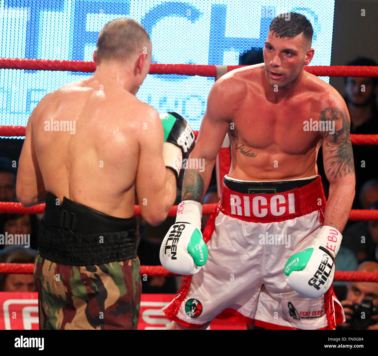 Palaboxe, Rome, Italy. 12th Mar, 2016. European Light Heavyweight Title ...