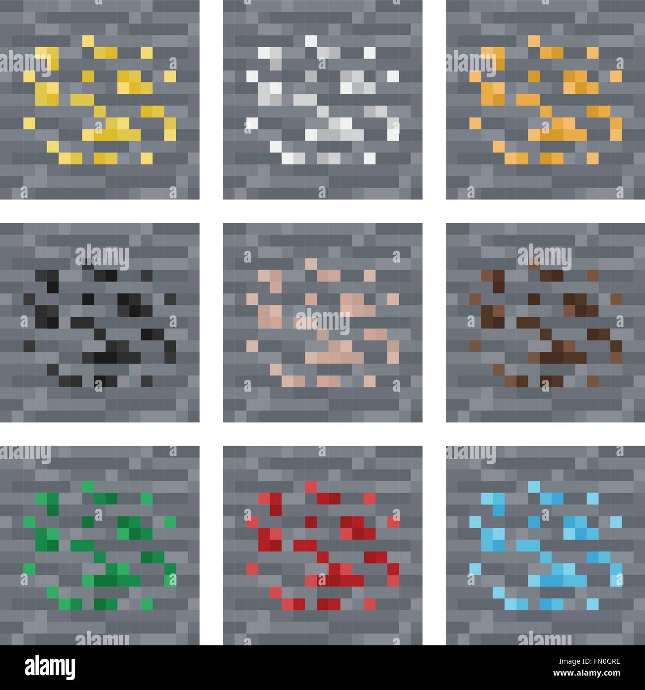 Minecraft Diamond Ore Pixel Art