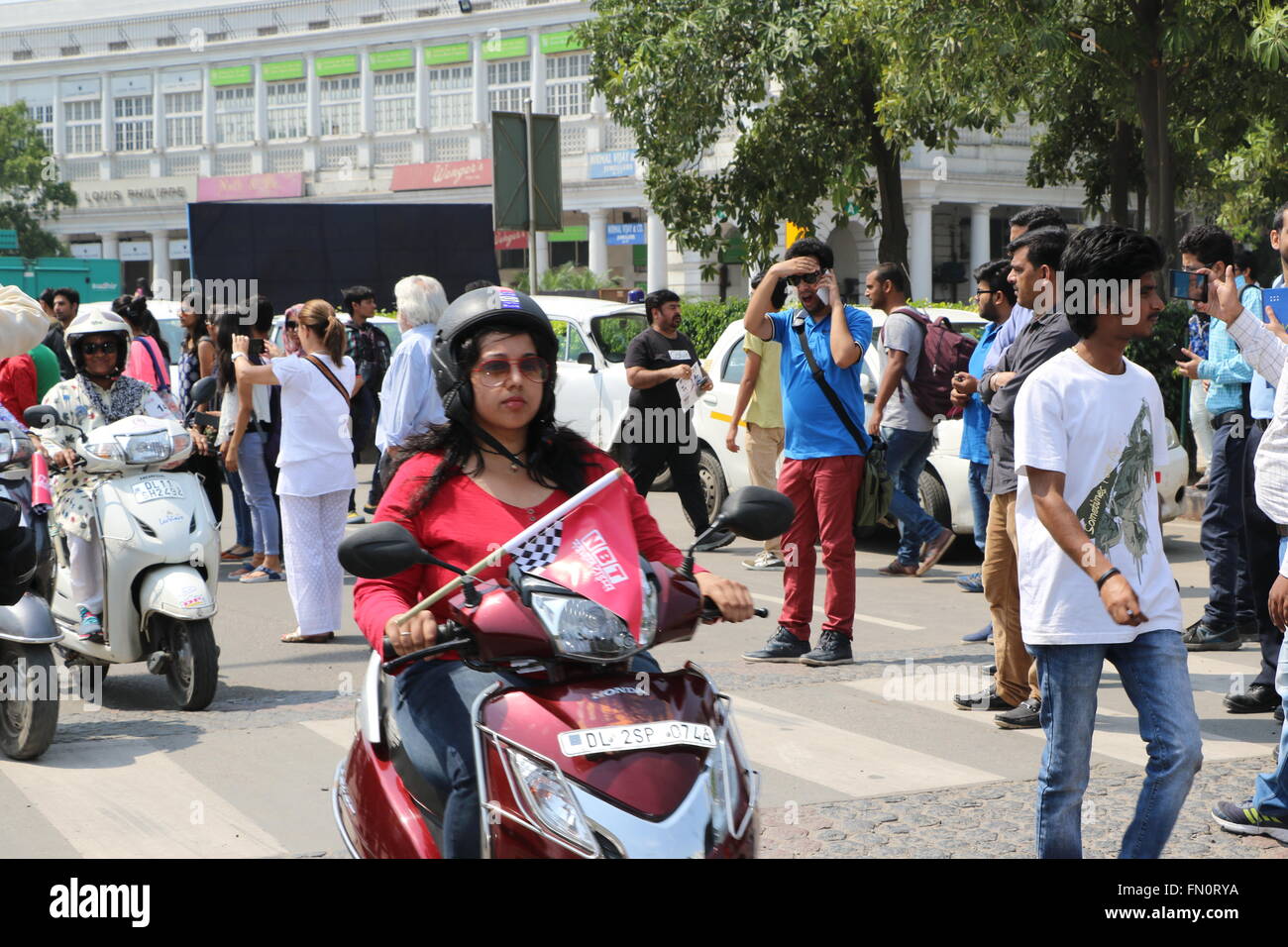 New Delhi, India. 13th March, 2016. All Women Bike Rally Credit: Mahesh ...