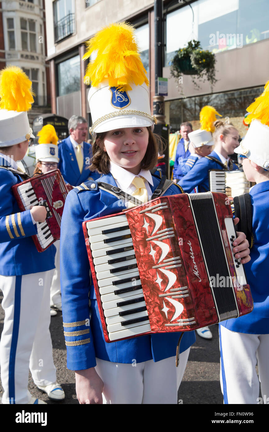 London,UK,13th March 2016,Irish accordian band attend London's St ...