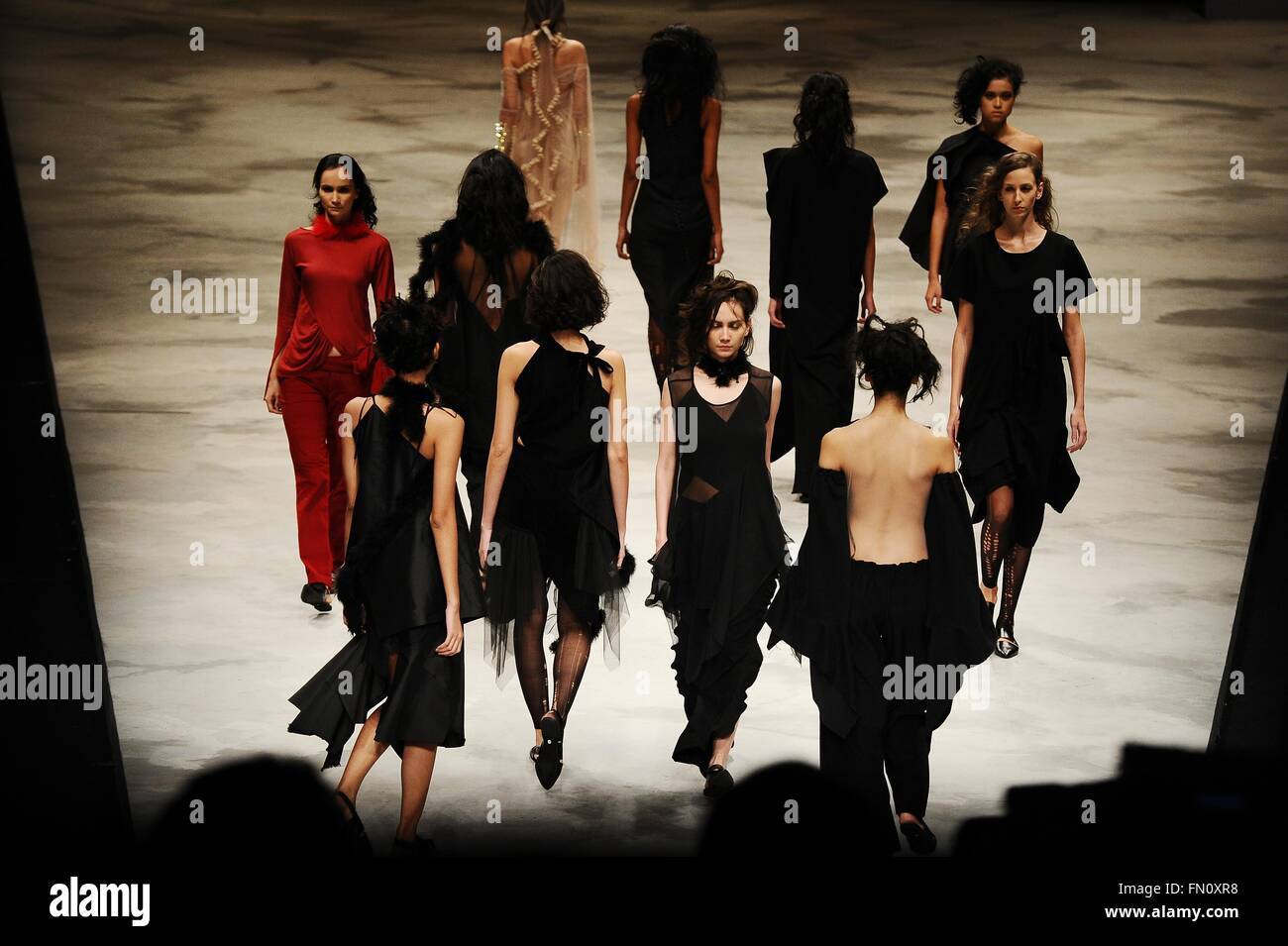 Jakarta, Indonesia. 13th Mar, 2016. Models showcase designs by Felicia ...