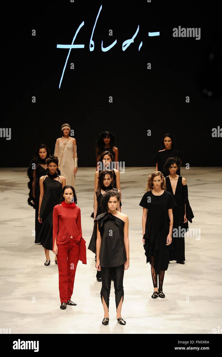 Jakarta, Indonesia. 13th Mar, 2016. Models showcase designs by Felicia ...