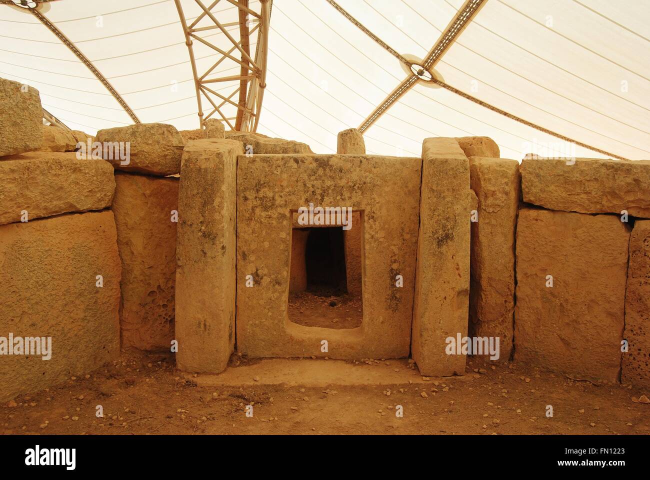 Mnajdra, Malta – September 22, 2013. The southern temple of Mnajdra in ...