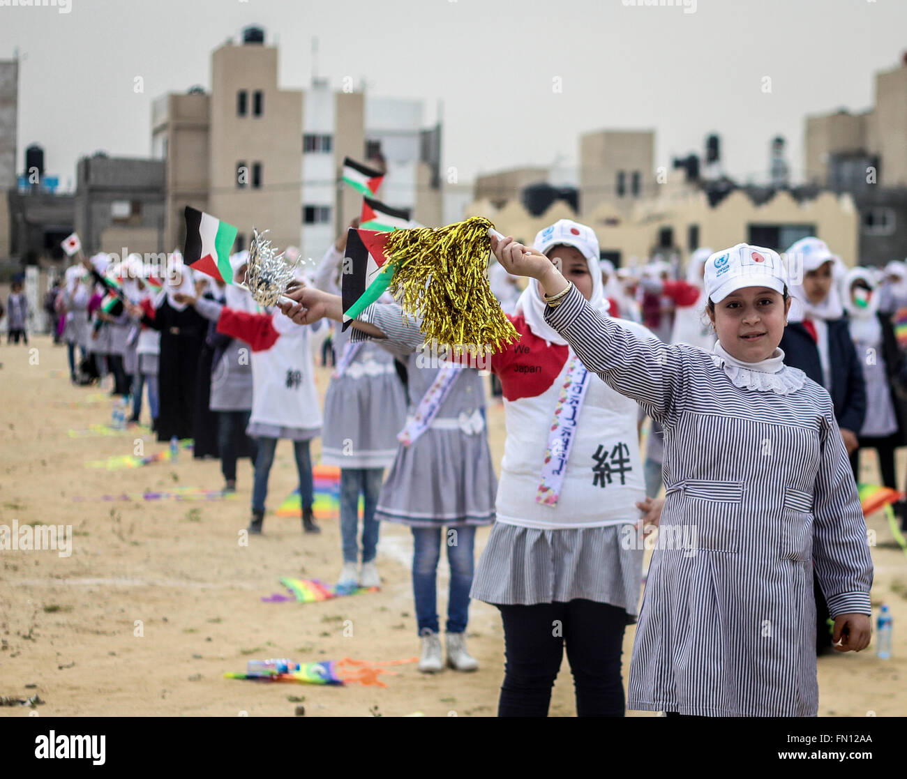 Gaza, Palestine. 12th Mar, 2016. Palestinian girls in UNRWA schools ...