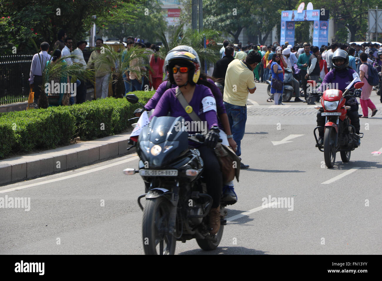 New Delhi, India. 13th March, 2016. All Women Bike Rally Credit: Mahesh ...
