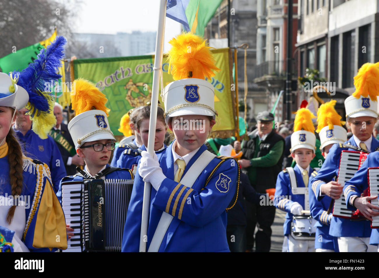 London, UK. 13th March, 2016. Thousands take part in St Patrick's Day ...