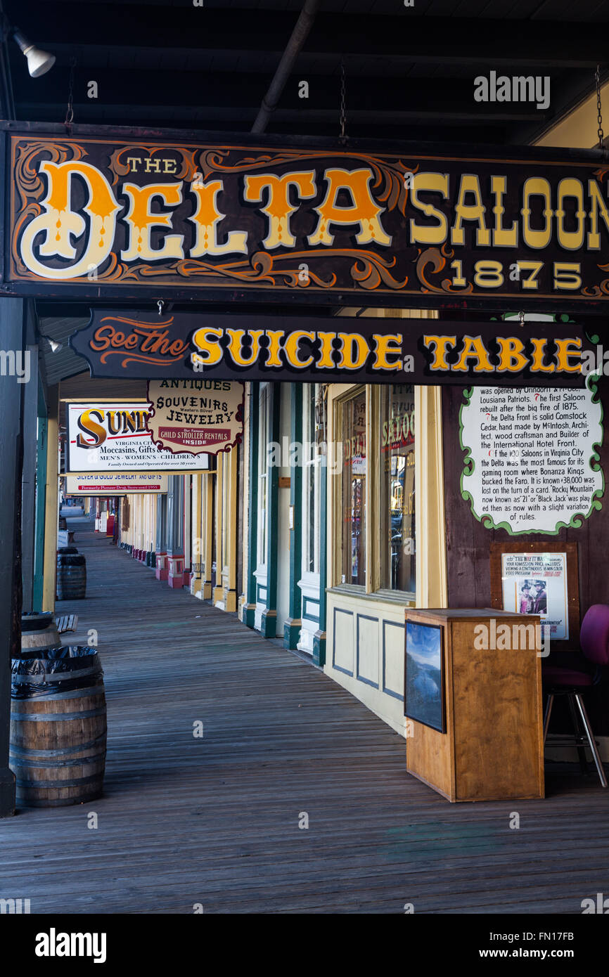 Entrance to the Delta Saloon on C Street in Virginia City, Nevada Stock ...