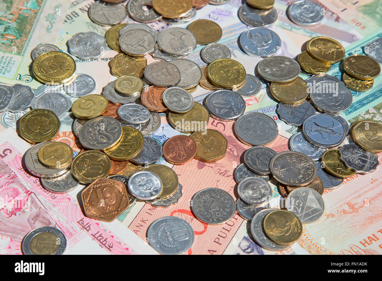 Collection of the old circulated coins Stock Photo - Alamy