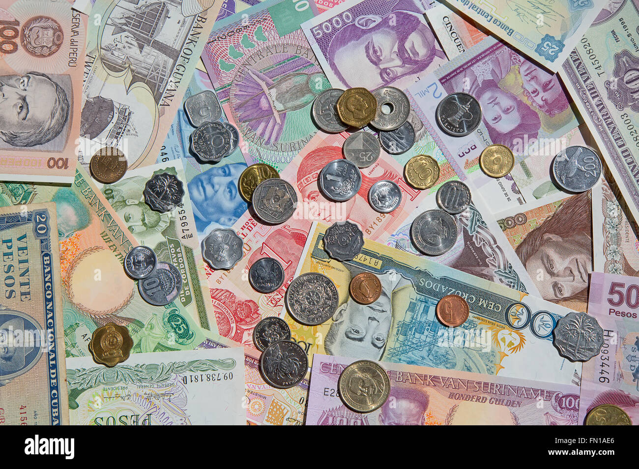 Collection of the old circulated coins Stock Photo - Alamy