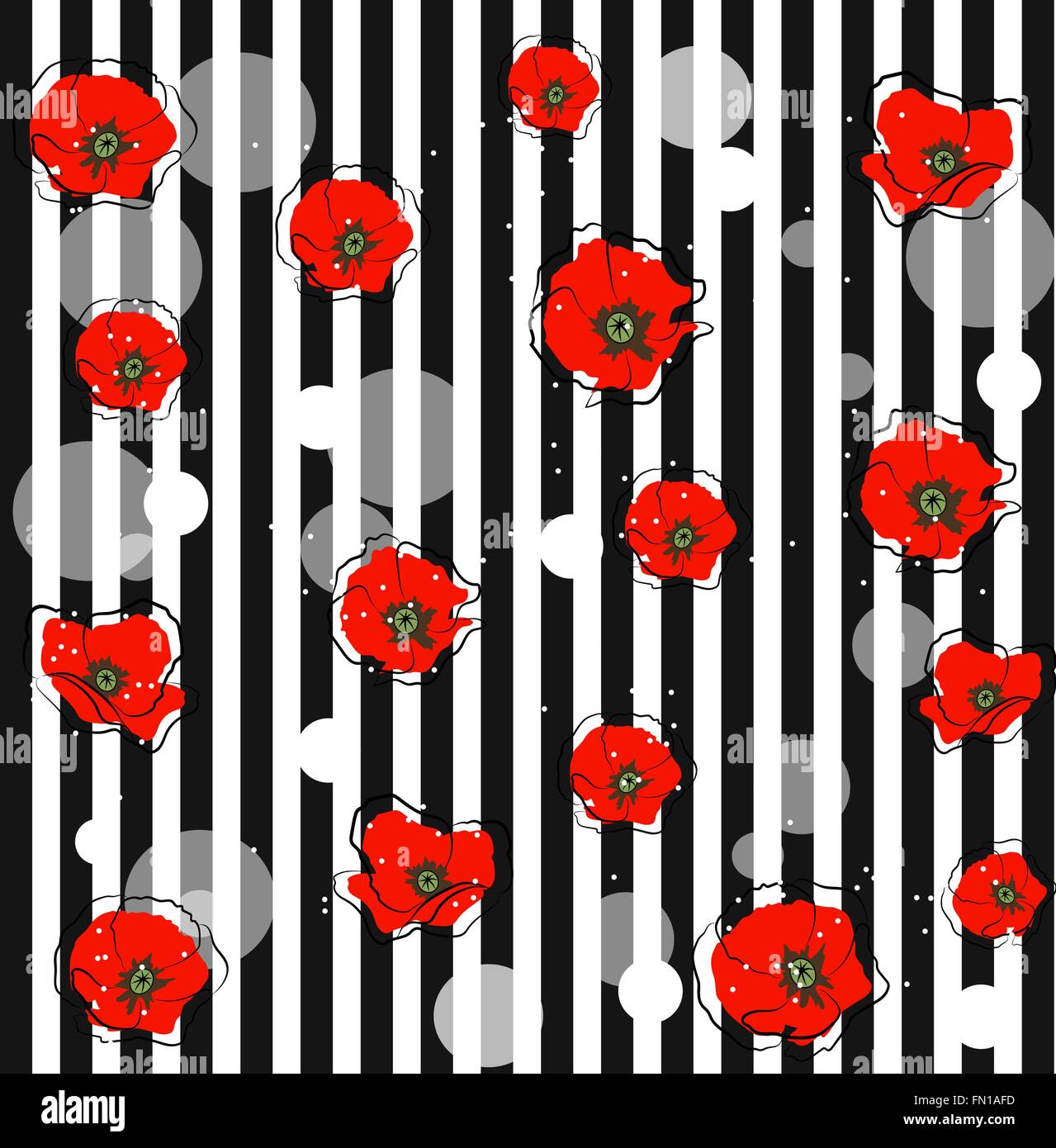 Poppy flowers black white Stock Vector Images - Alamy