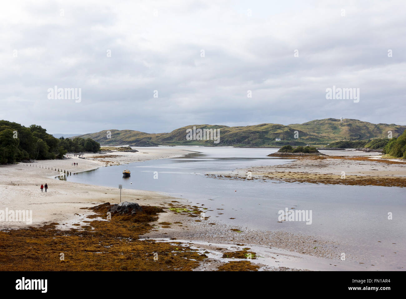 The estuary and beaches at Morar, just outside Mallaig, on the Road to ...