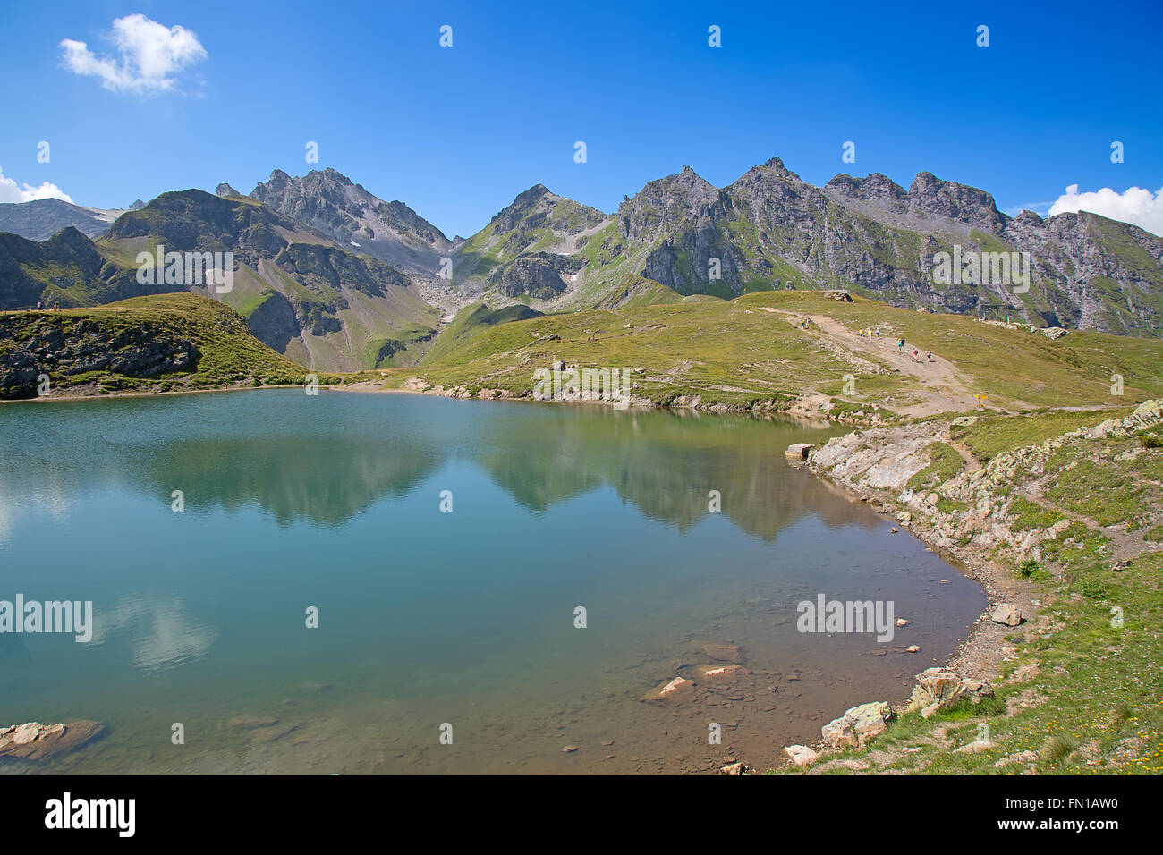 Hiking in the swiss alps: landscape near peak Pizol Stock Photo - Alamy