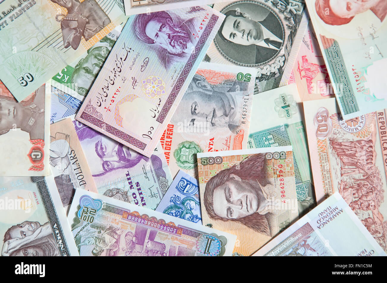 Variety of the international banknotes Stock Photo - Alamy