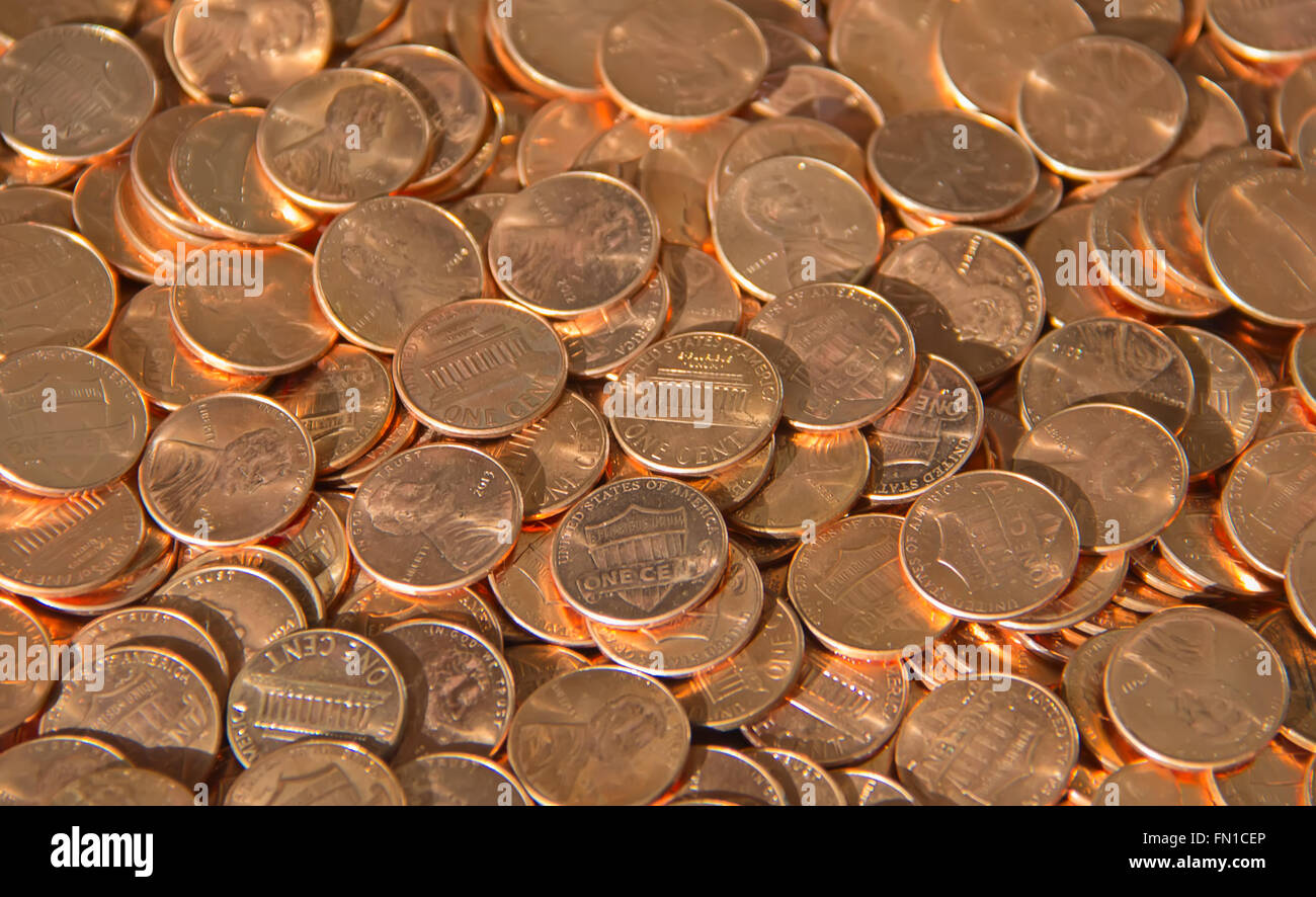 Huge pile of the US coins Stock Photo - Alamy