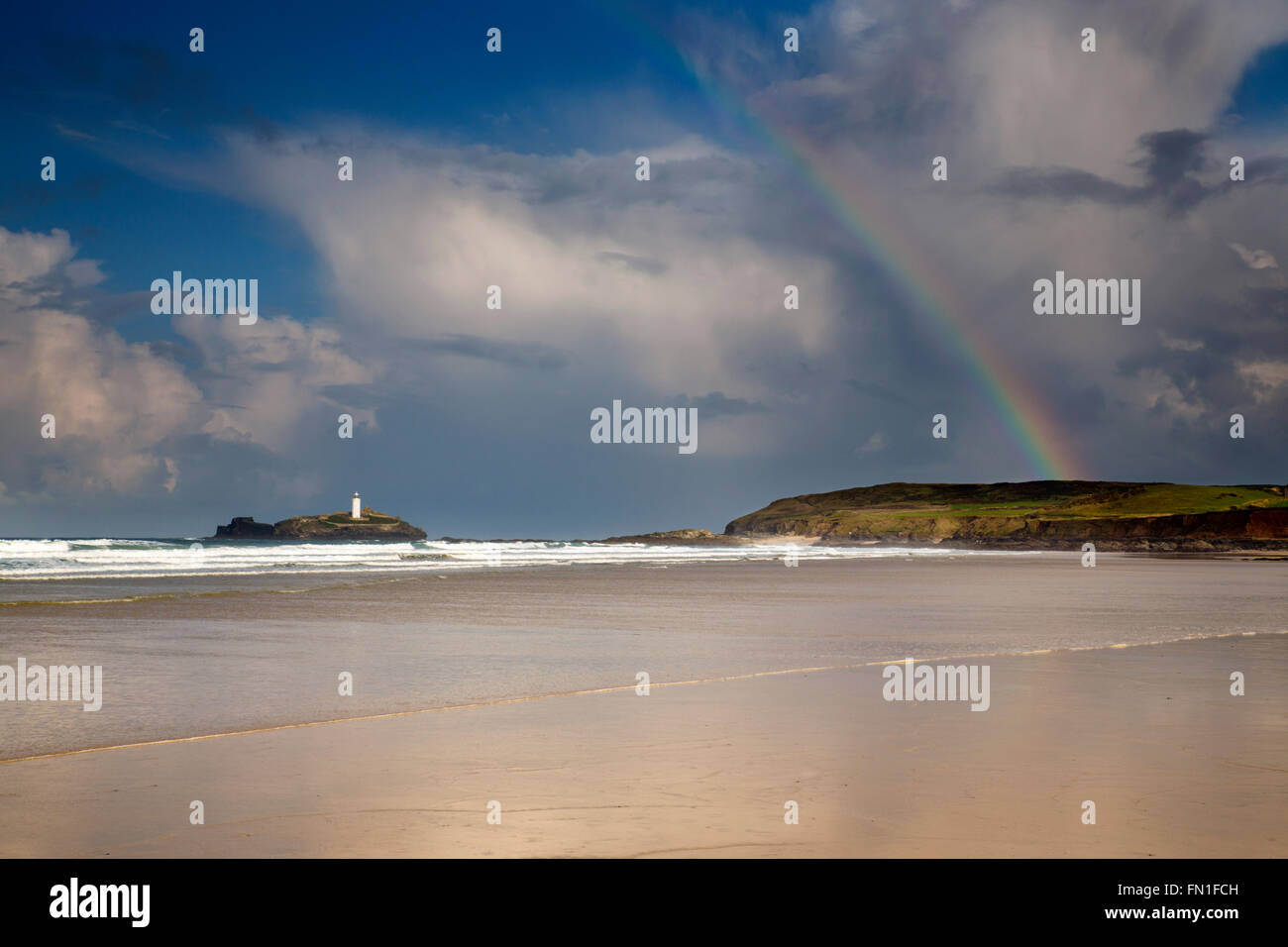 Godrevy; Rainbow; Cornwall; UK Stock Photo - Alamy