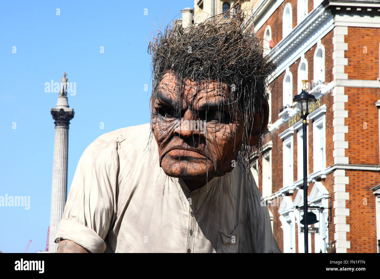 London, UK. 13th March, 2016. Crom, a giant puppet, from performance ...