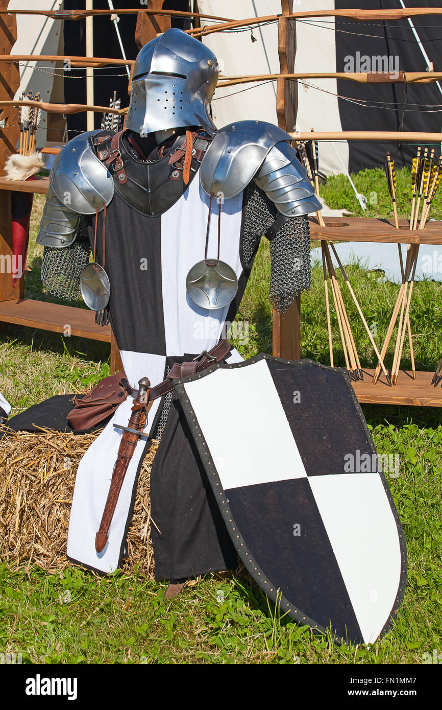 Knight armor on display during tournament reconstruction Stock Photo ...