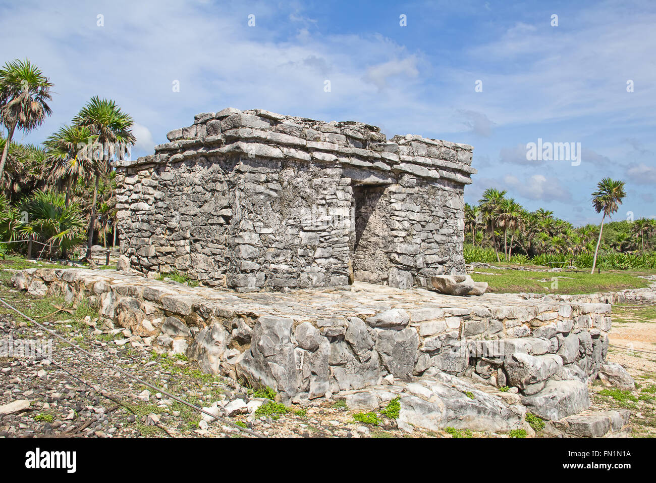 Ruins of the Mayan fortress and temple near Tulum, Mexico Stock Photo ...