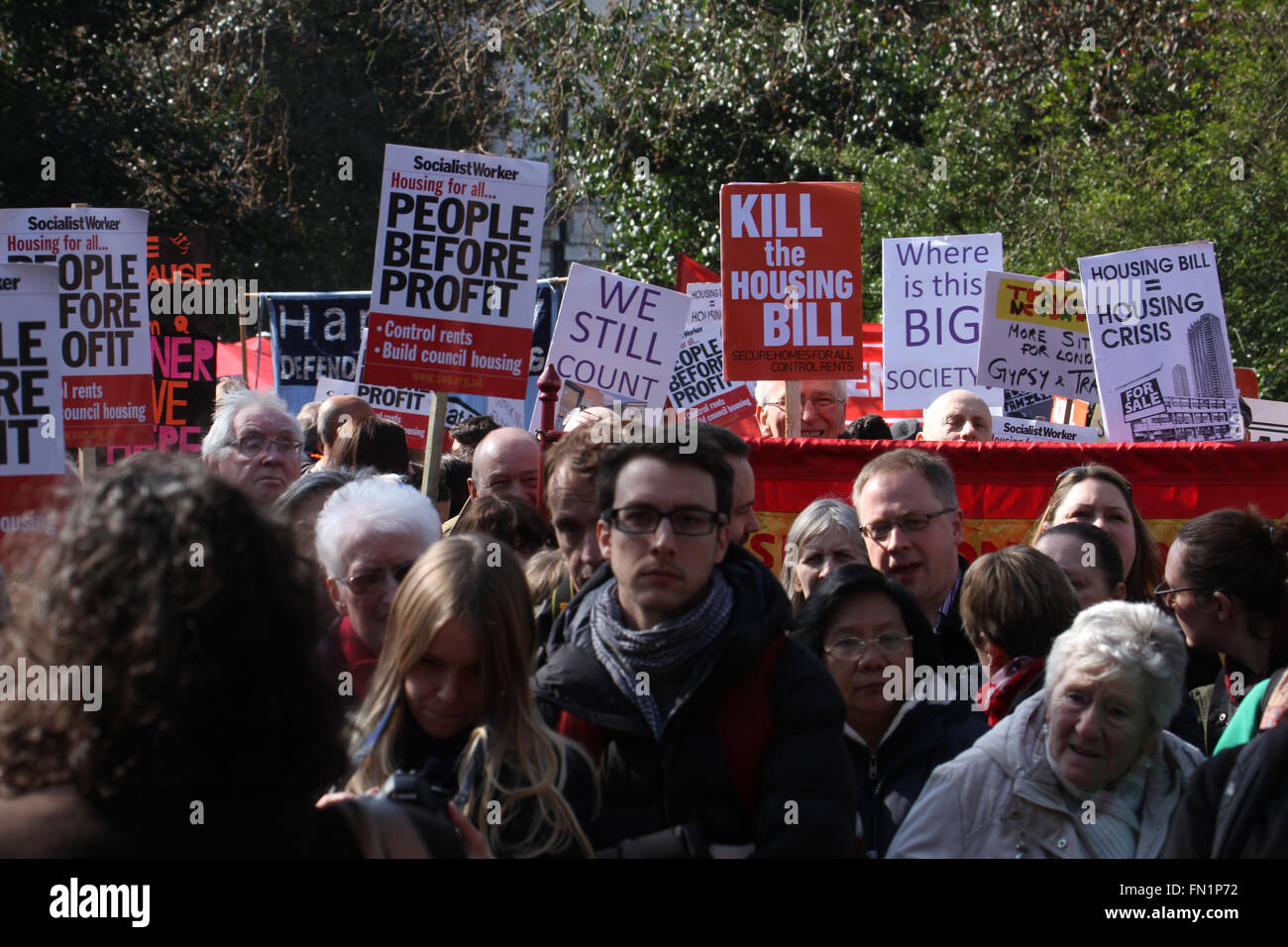 London, UK. 13 March 2016.Thousands of protesters assembled at Lincoln ...
