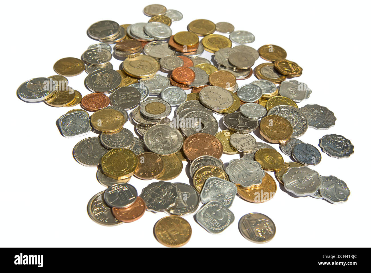 Collection of the old circulated coins Stock Photo - Alamy