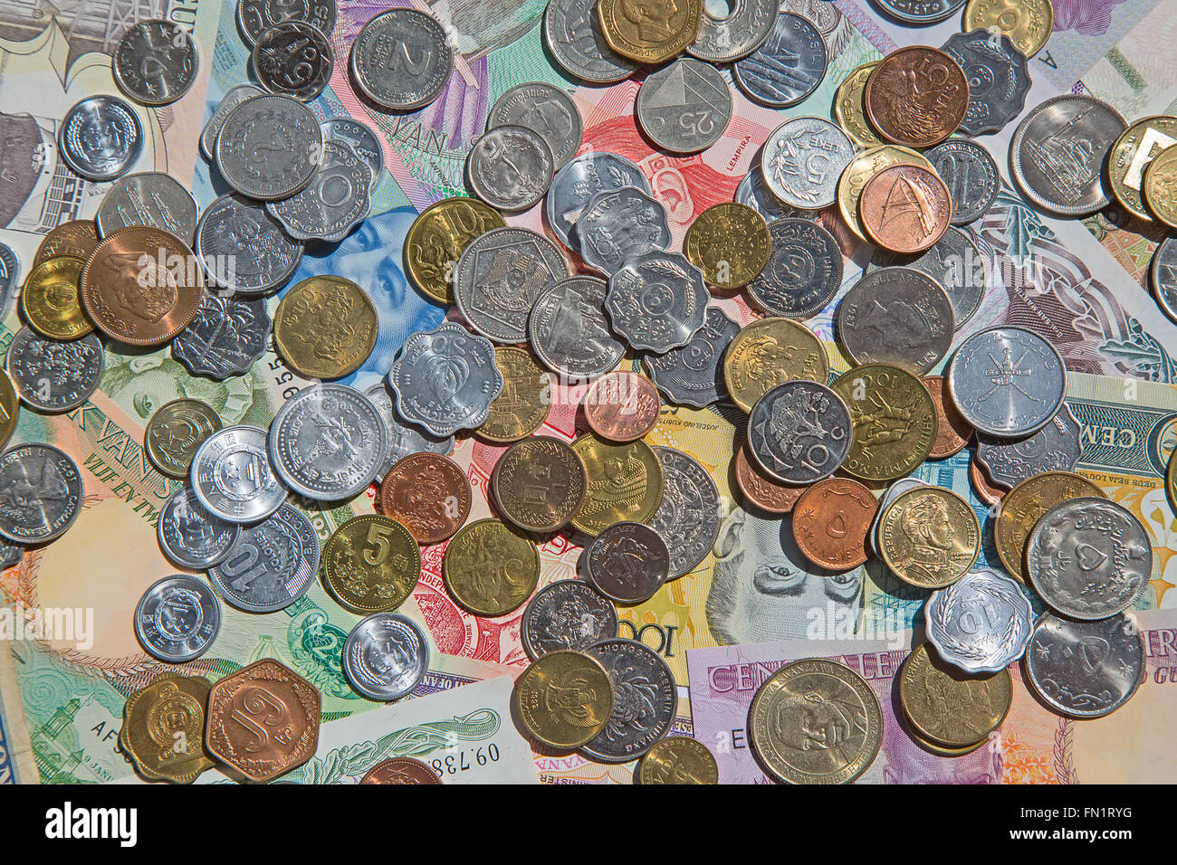 Collection of the old circulated coins Stock Photo - Alamy