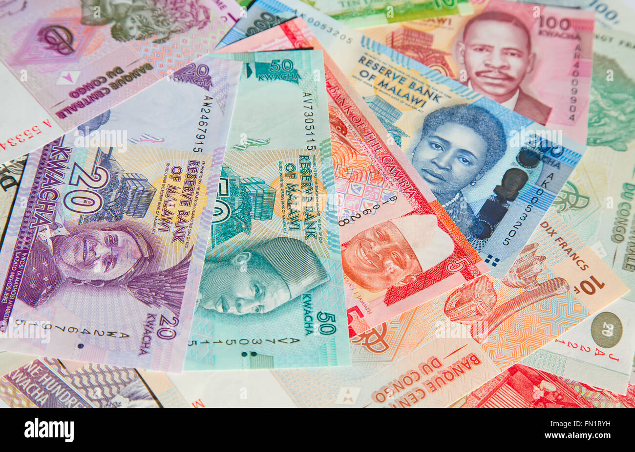 Variety of the African banknotes Stock Photo - Alamy