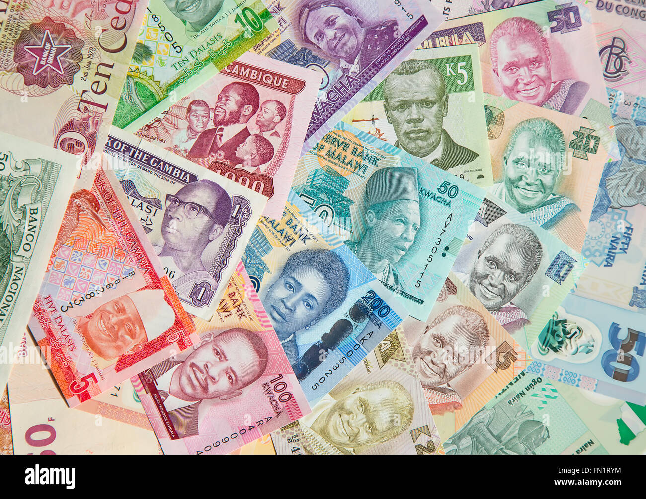 Variety of the African banknotes Stock Photo - Alamy