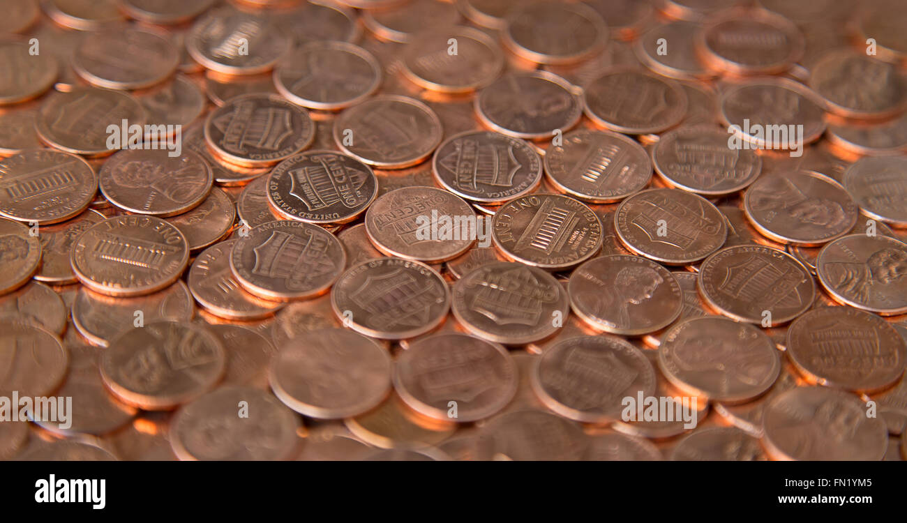 Huge pile of the US coins Stock Photo - Alamy