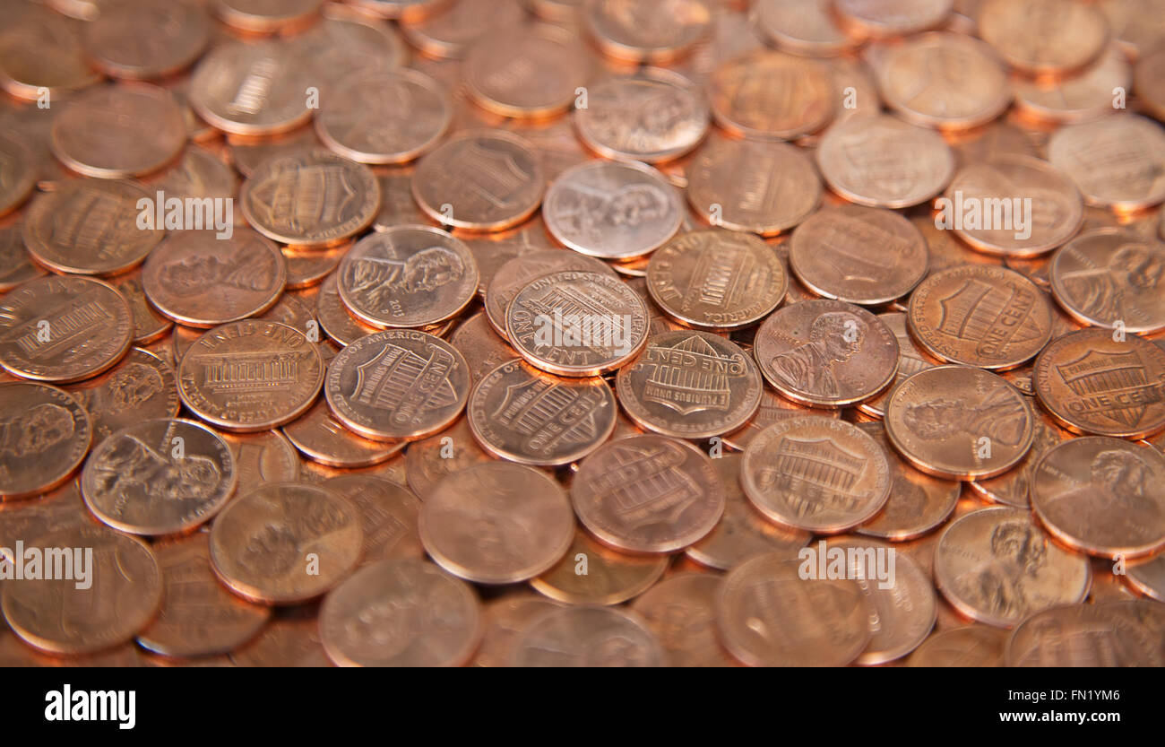 Huge pile of the US coins Stock Photo - Alamy