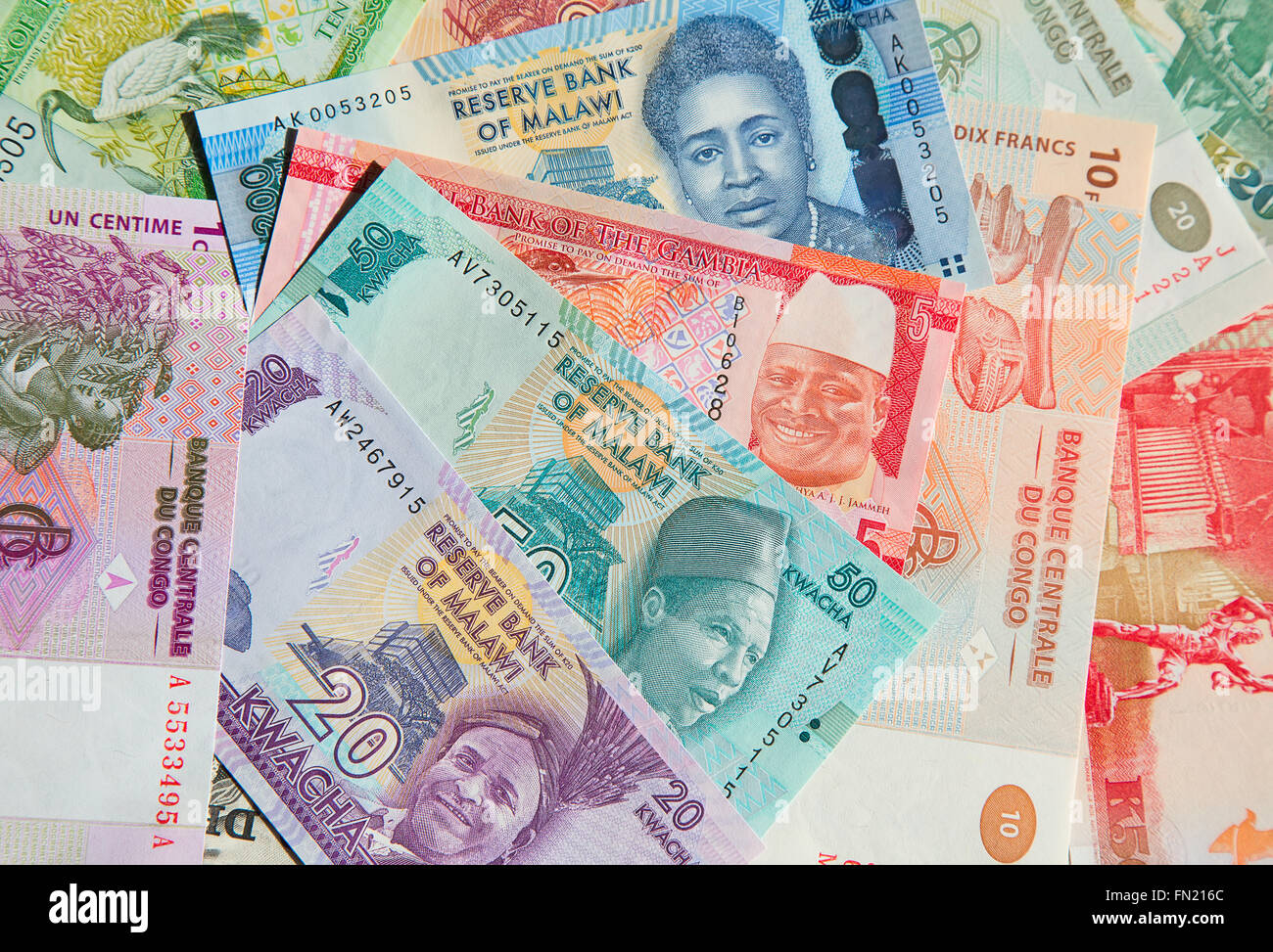 Variety of the African banknotes Stock Photo - Alamy