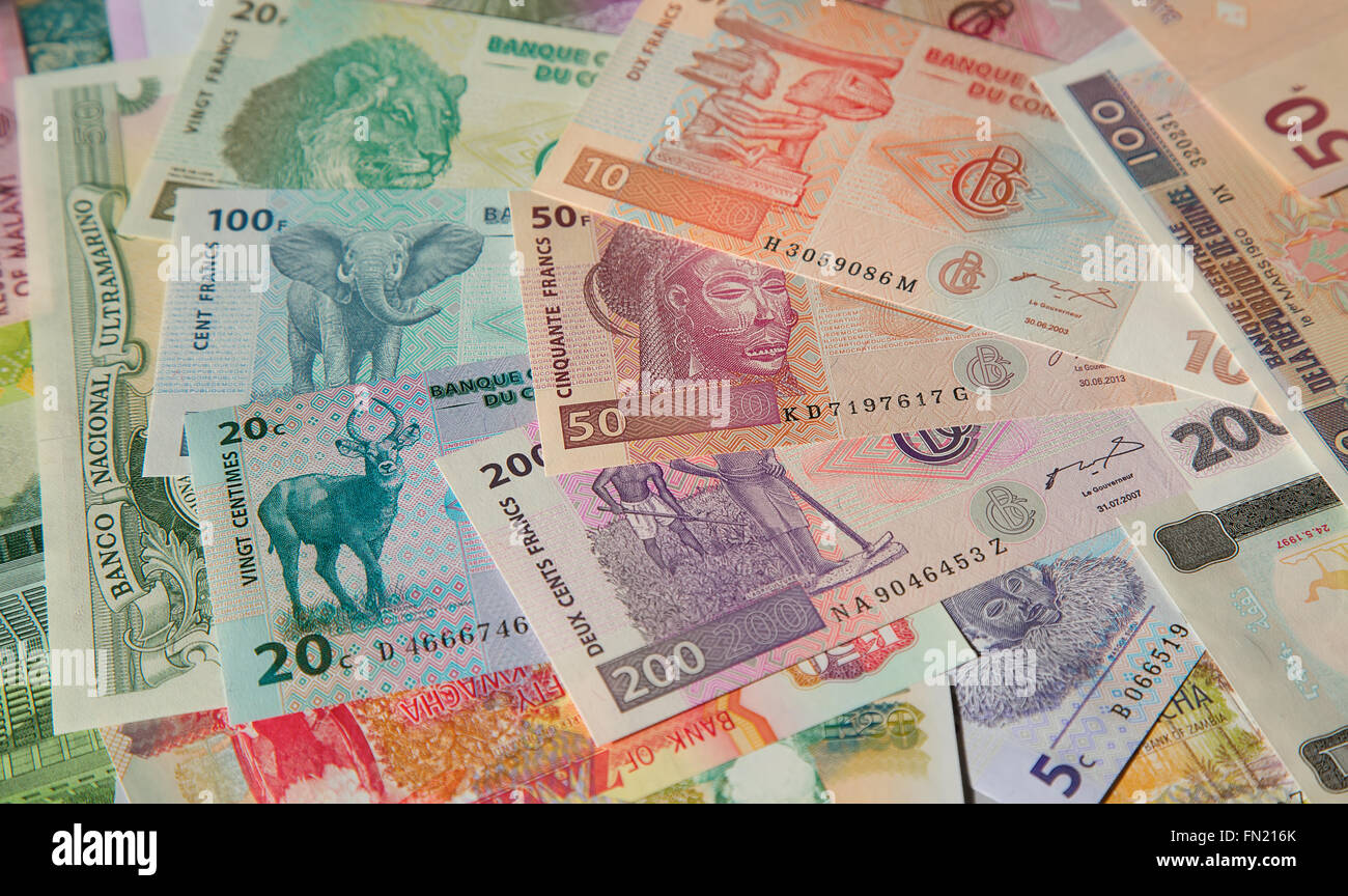 Variety of the African banknotes Stock Photo - Alamy