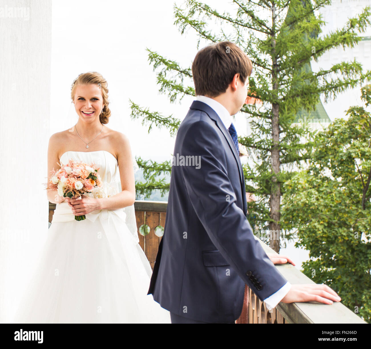 Wedding, Beautiful Romantic Bride and Groom Stock Photo - Alamy