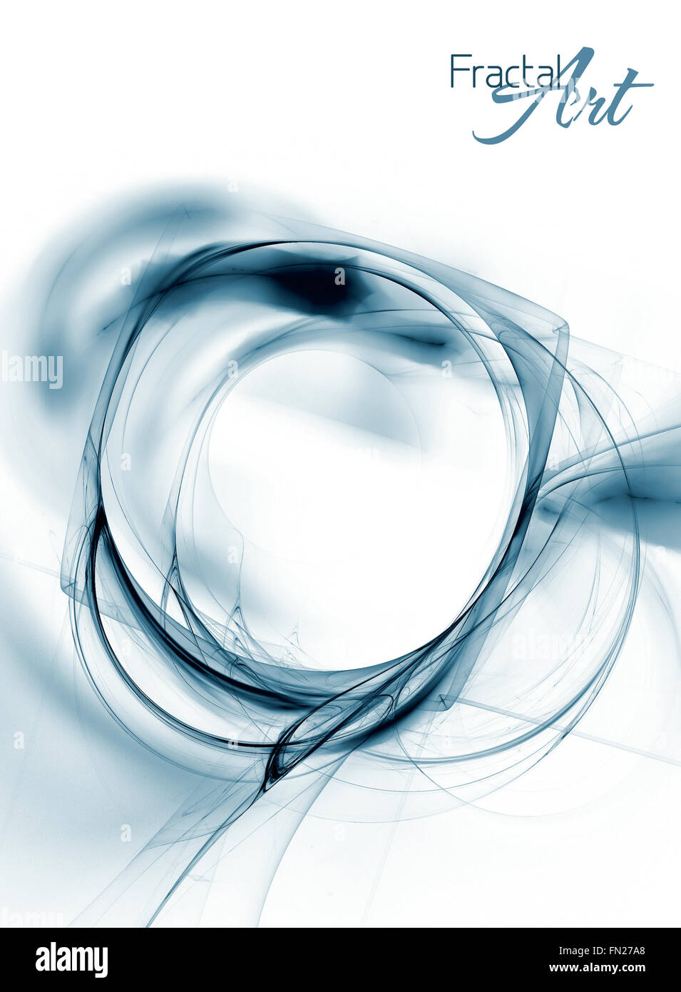 Template of poster with abstract rounded fractal ring on white ...