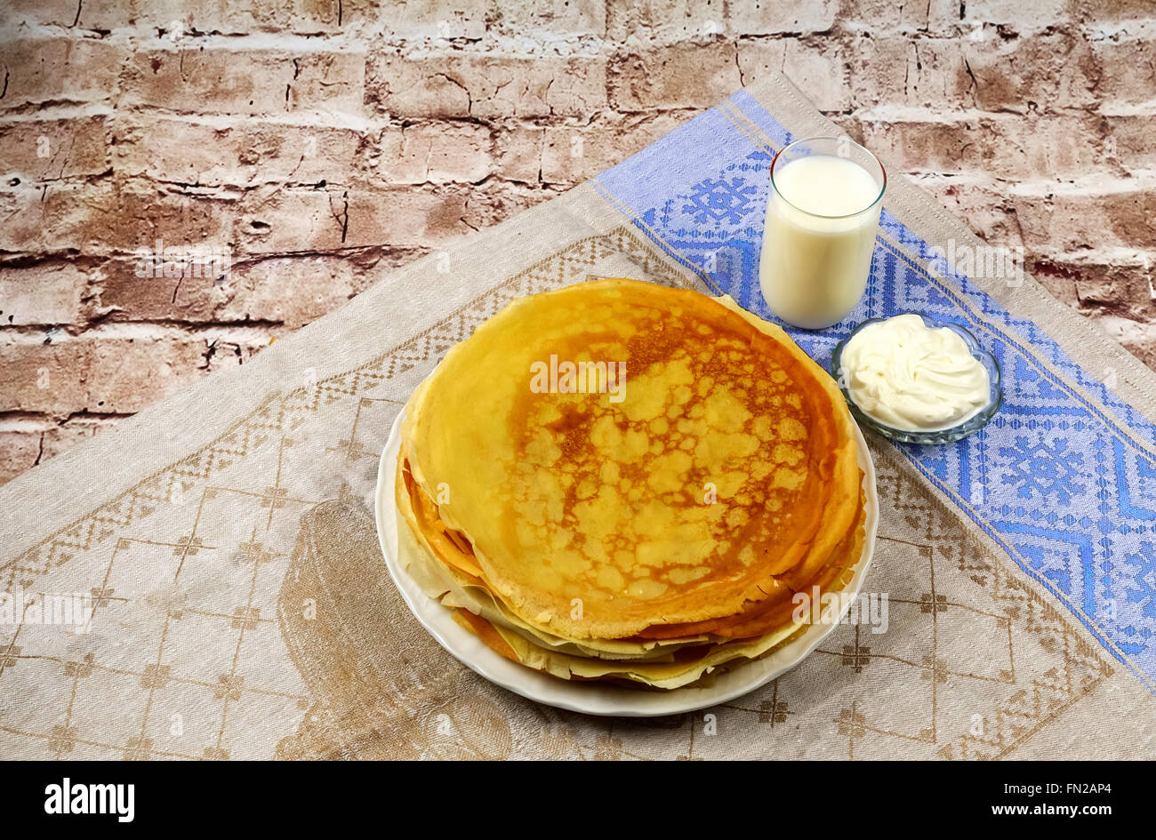 breakfast, cream, milk, pancake, food, homemade, plate Stock Photo - Alamy