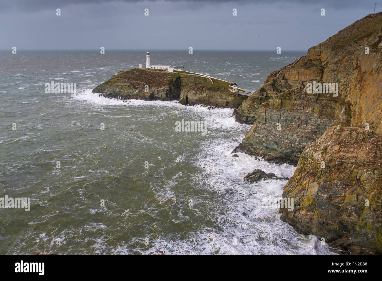 South Stack Lighthouse Holyhead Anglesey North Wales Uk, Irish Sea ...