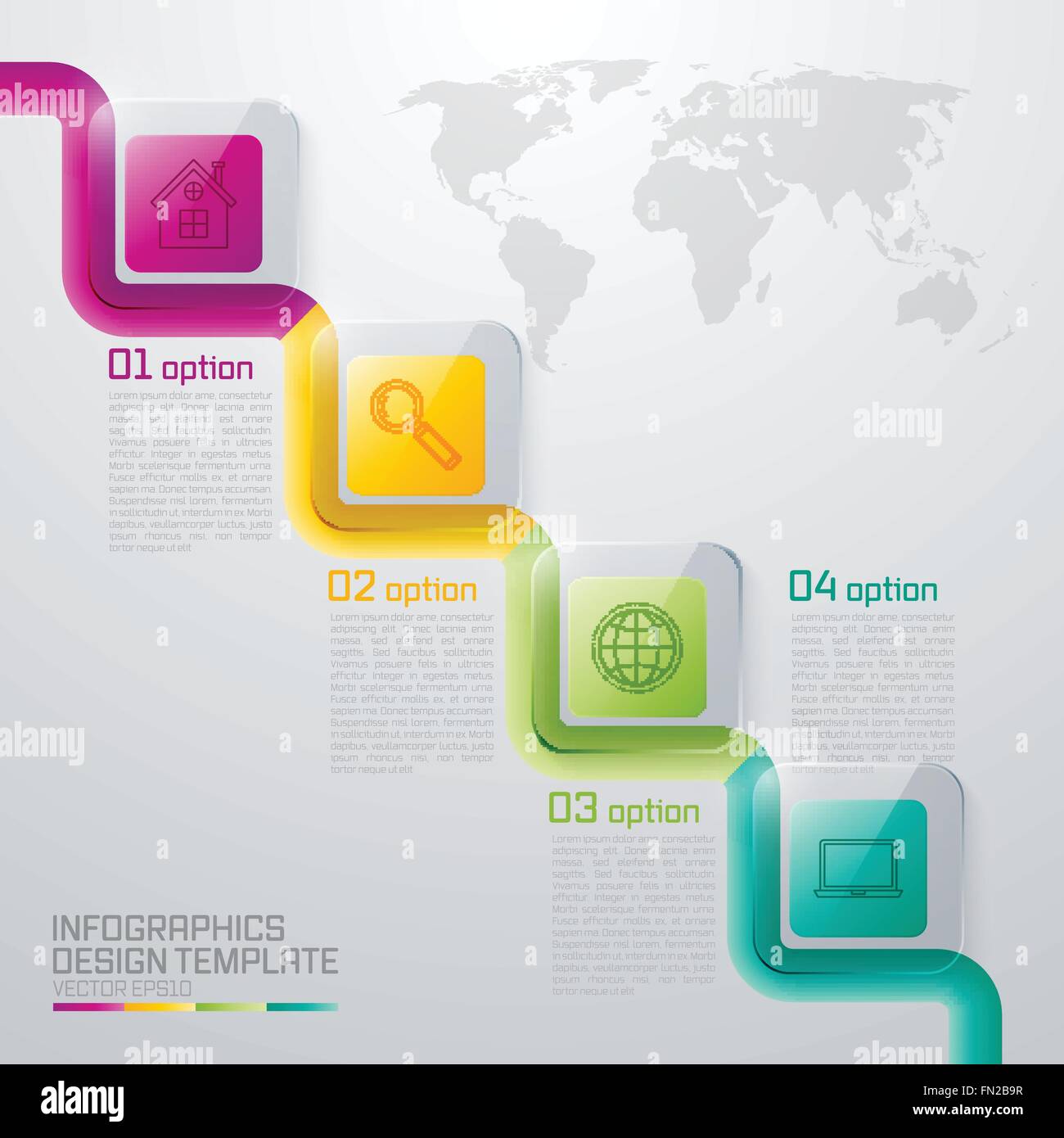 Vector illustration of four square infographics Stock Vector Image ...