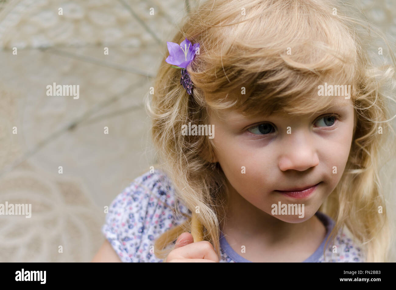 beautiful little blond girl portrait Stock Photo - Alamy