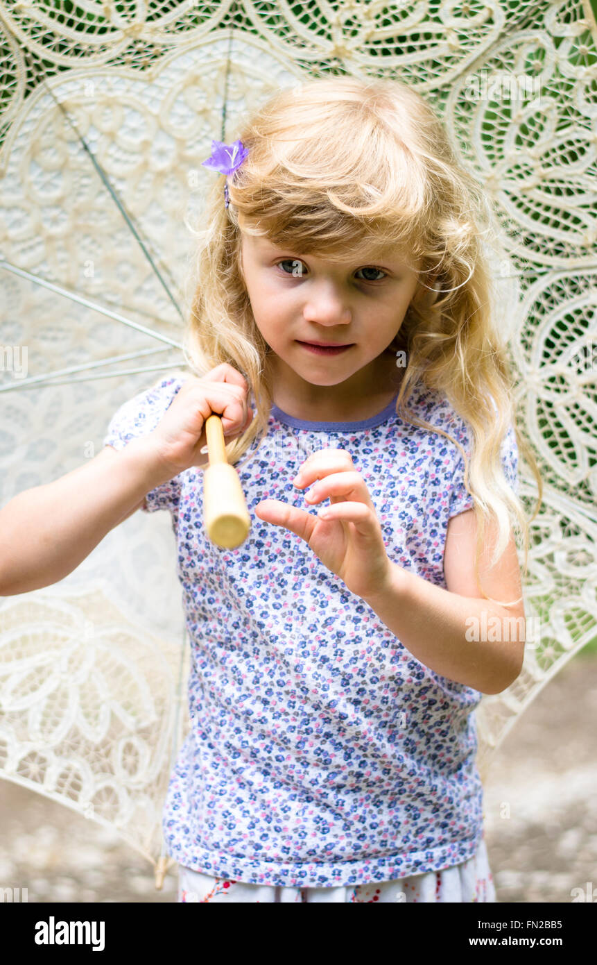 beautiful little blond girl portrait Stock Photo - Alamy