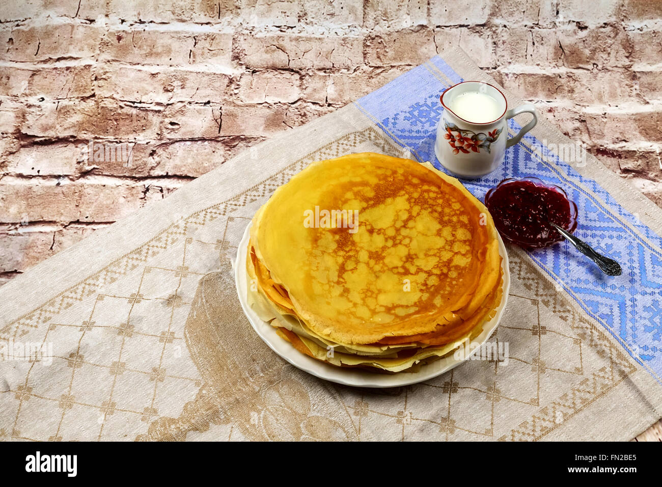 breakfast, cream, milk, pancake, food, homemade, plate Stock Photo - Alamy