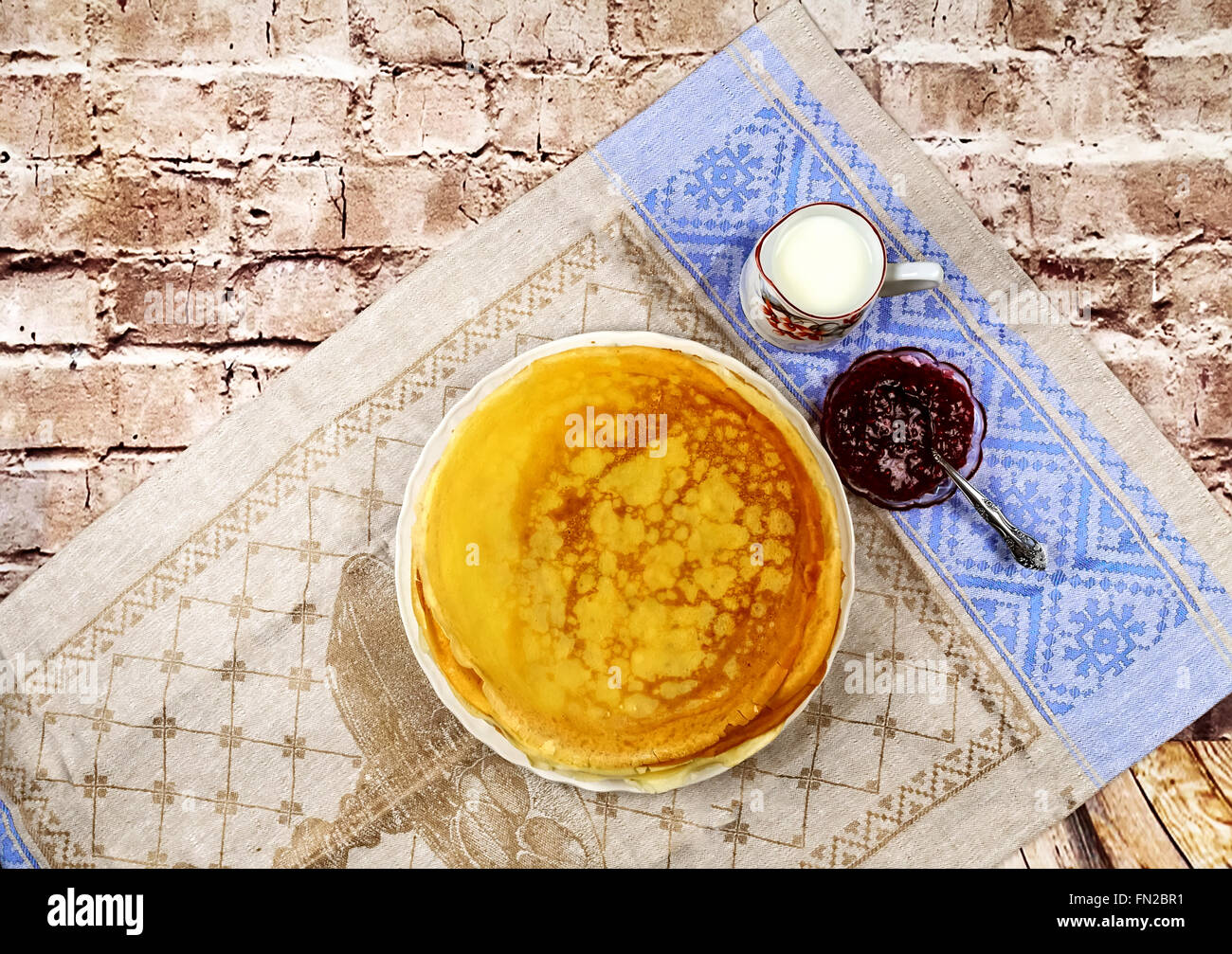 breakfast, cream, milk, pancake, food, homemade, plate Stock Photo - Alamy