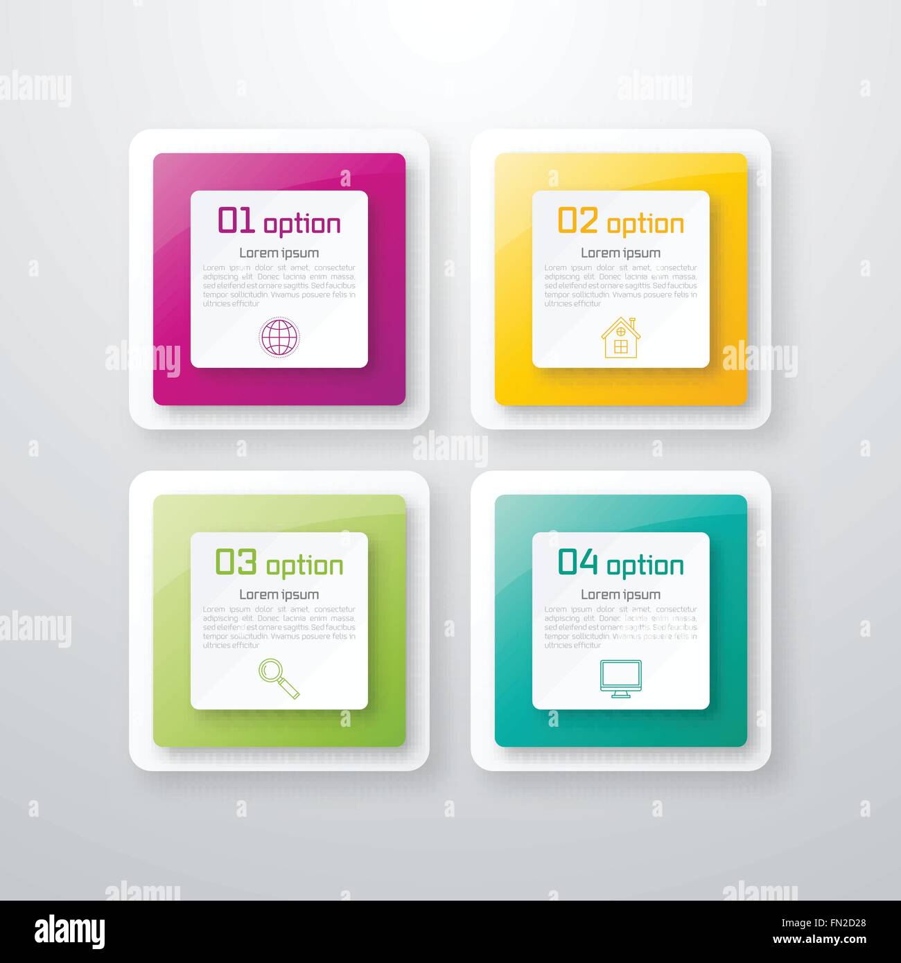 Vector illustration of four square infographics Stock Vector Image ...