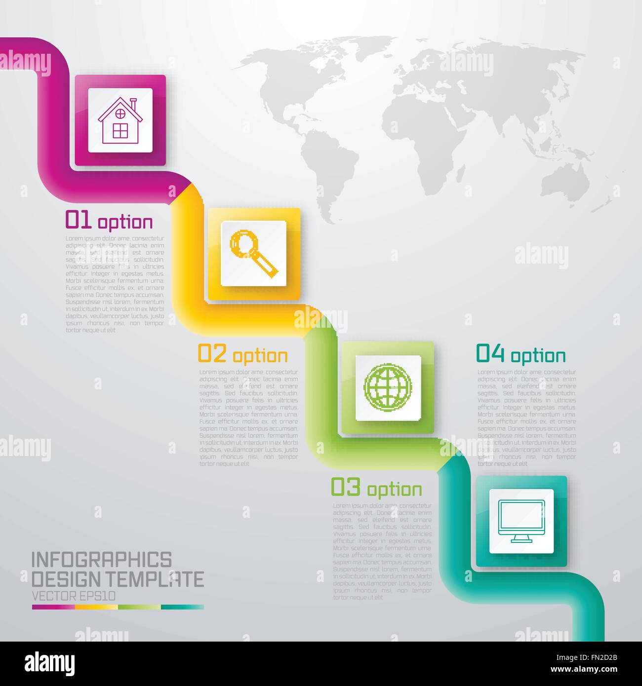 Vector illustration of four square infographics Stock Vector Image ...