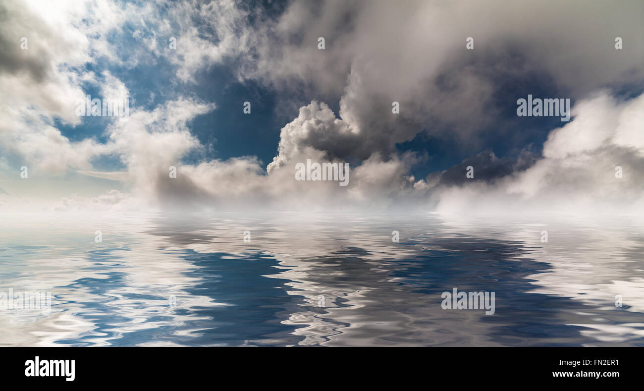 Background image from colorful sky and beautiful water reflection Stock ...