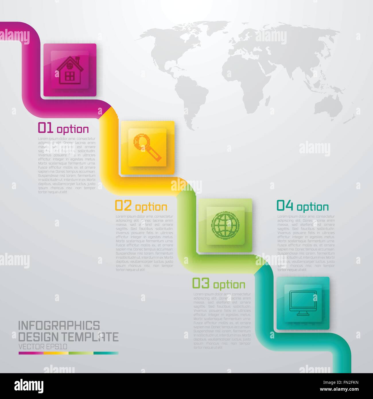 Vector illustration of four square infographics Stock Vector Image ...